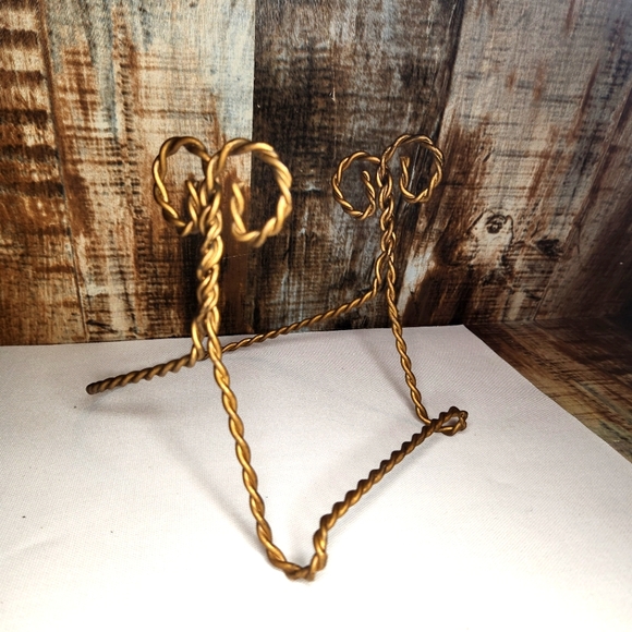 Accents | Vtg Brass Folk Art Metal Picture Holder Frame Twisted Wire ...